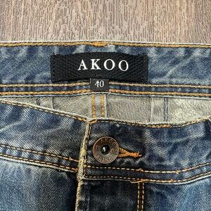 Akoo | Jeans | Mens Akoo Artisan Made Distressed Eagle Art Embroidered ...